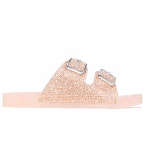 Wild Diva | Shoes | Jelly Double Buckle Rhinestone Slip On Sandals ...